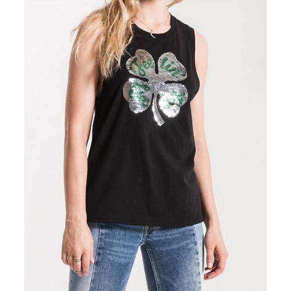 White Crow | Tops | New White Crow Shamrock Sequin Tank In Black | Poshmark
